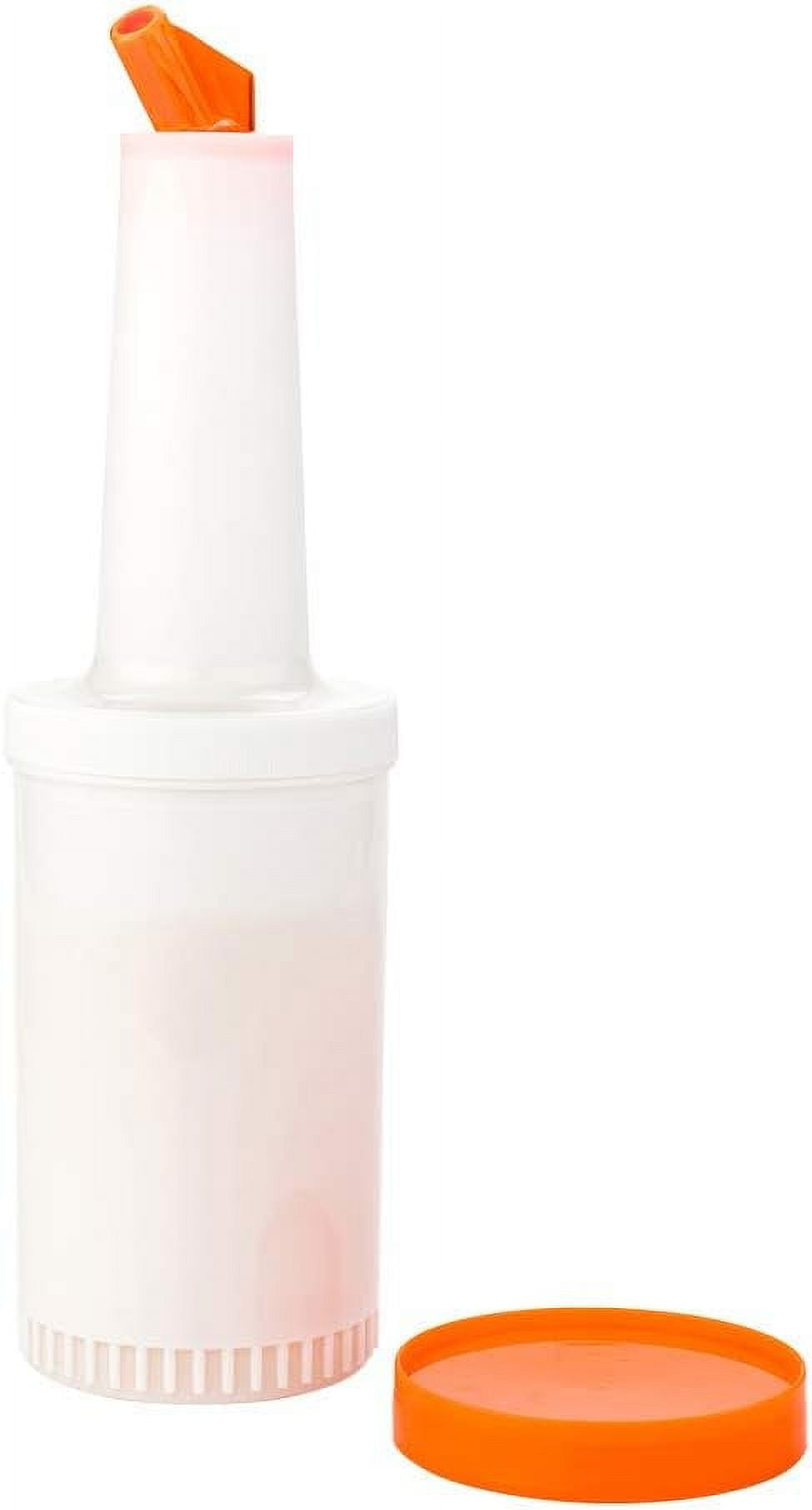 1 Qt Plastic Quick Pour Storage Container Bottle - With Orange Spout ...