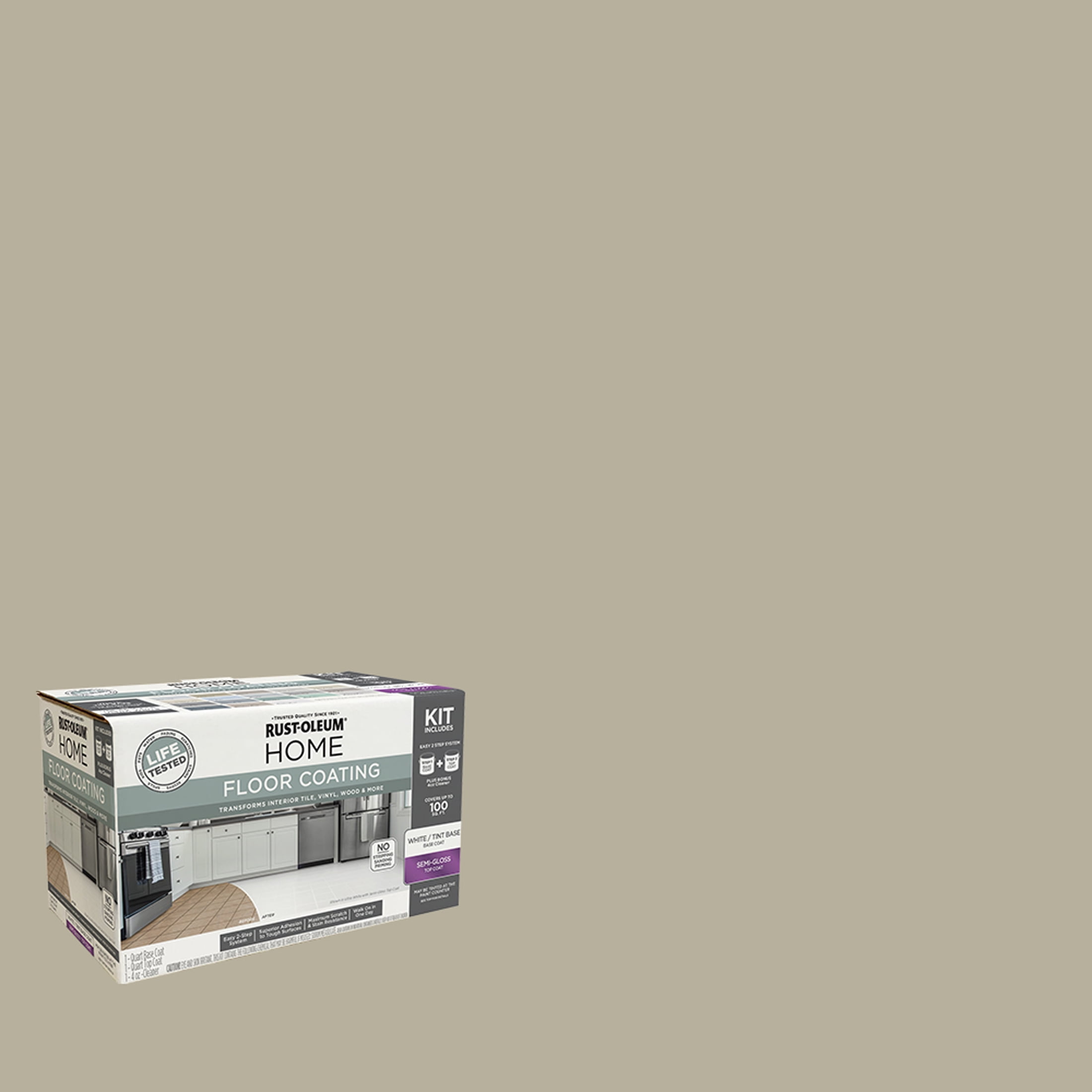 Rust-Oleum Home Semi-Gloss Sandstone Interior Floor Coating Kit-363697T ...