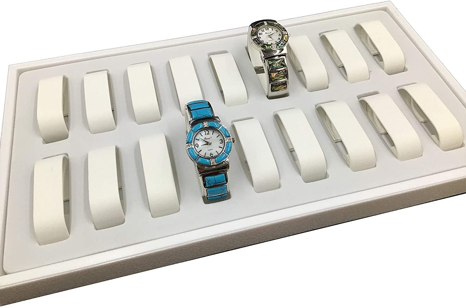 18 Slot Watch & Bangle Ethereal White Display Tray w/Removable ...