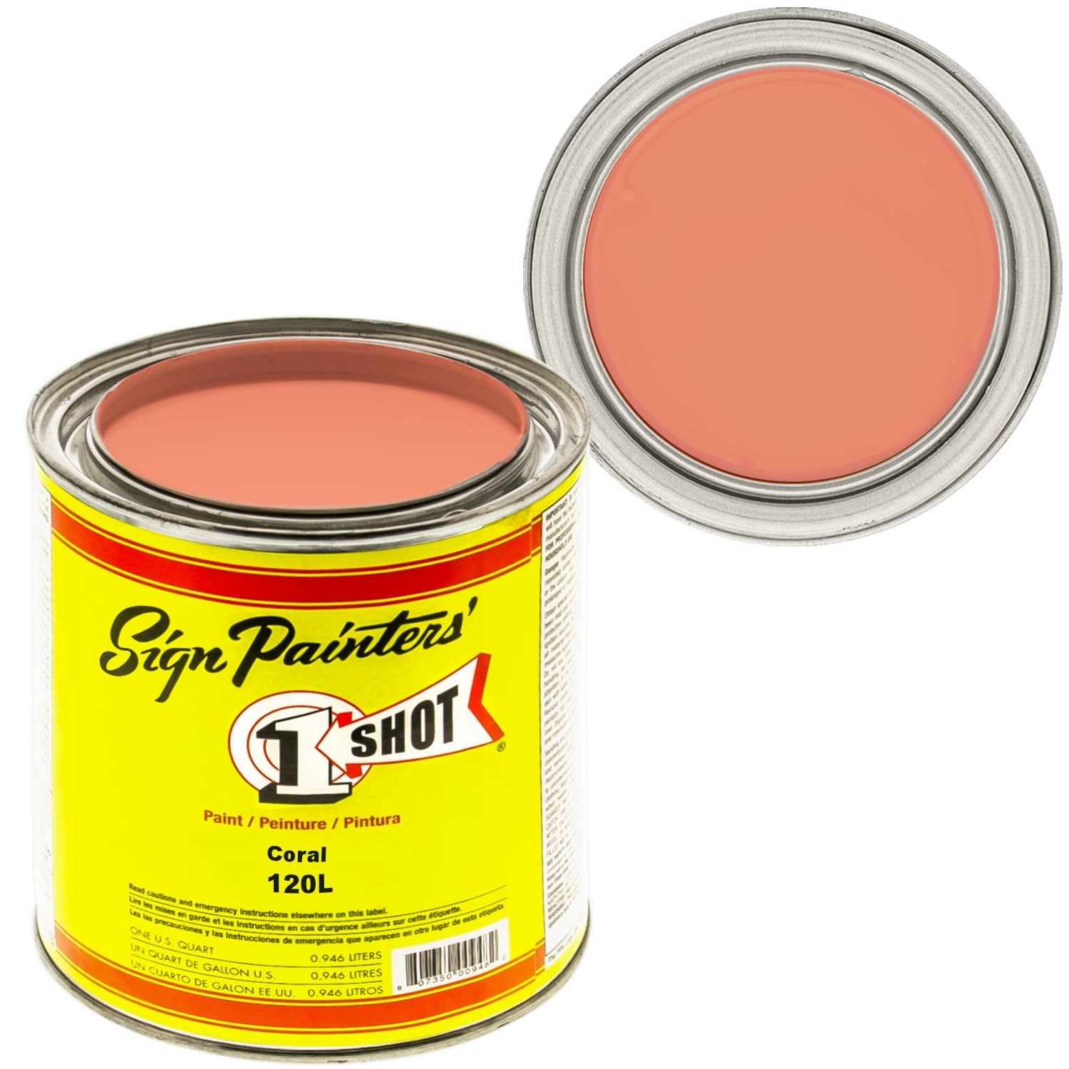 1 Quart 1 Shot CORAL Paint Lettering Enamel Pinstriping - One Shot ...