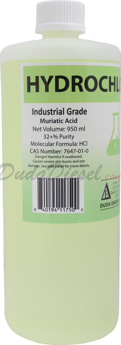 Duda Energy 1 Quart 950ml Muriatic Acid Cleaner, Concrete Cleaning ...