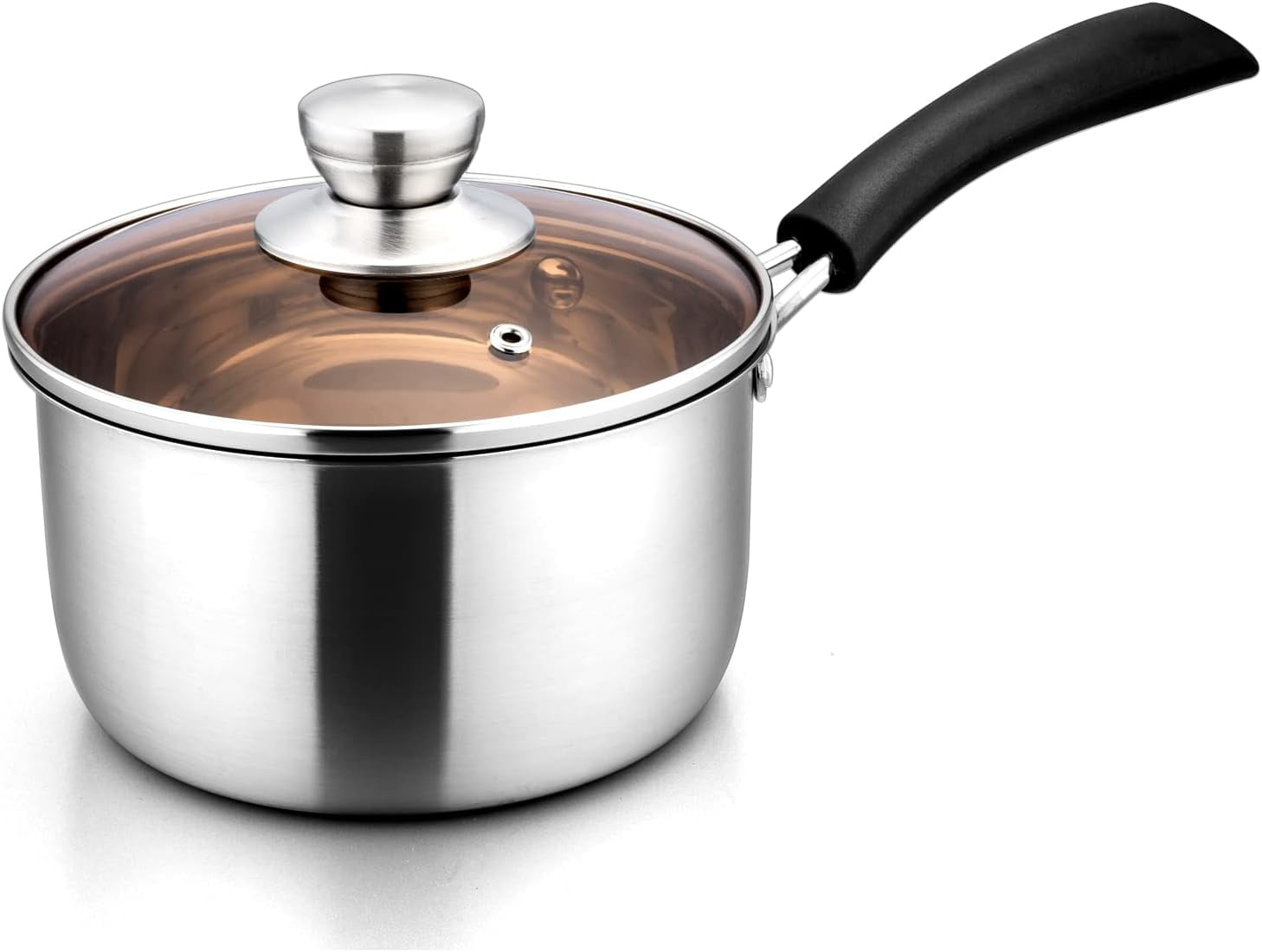 1 Quart Saucepan with Lid, Stainless Steel Small Sauce Pot with Glass ...