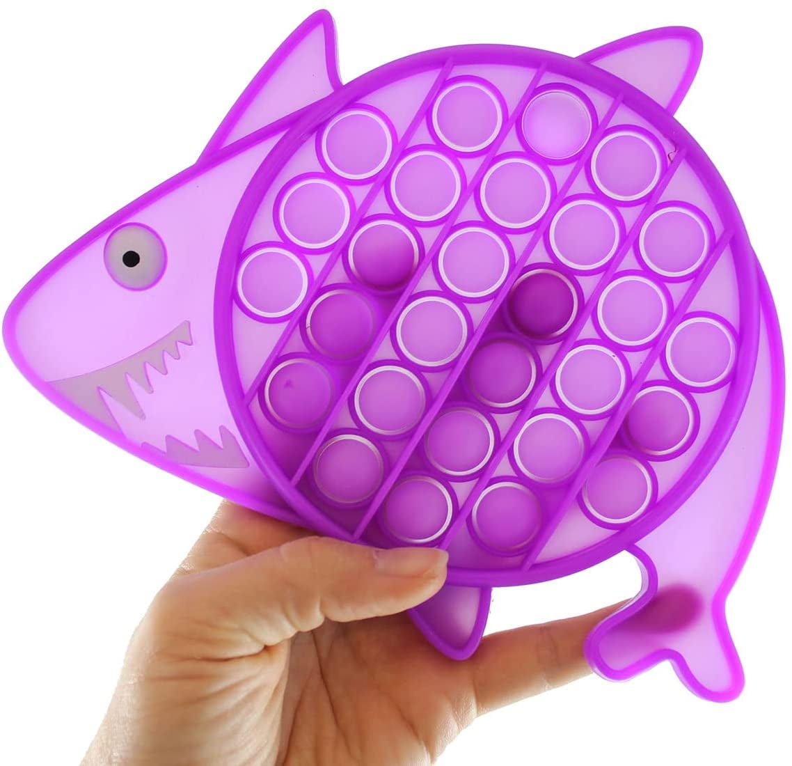 1 RANDOM COLOR Shark Animal Theme Bubble Pop Fidget Toy - Cute Silicone ...
