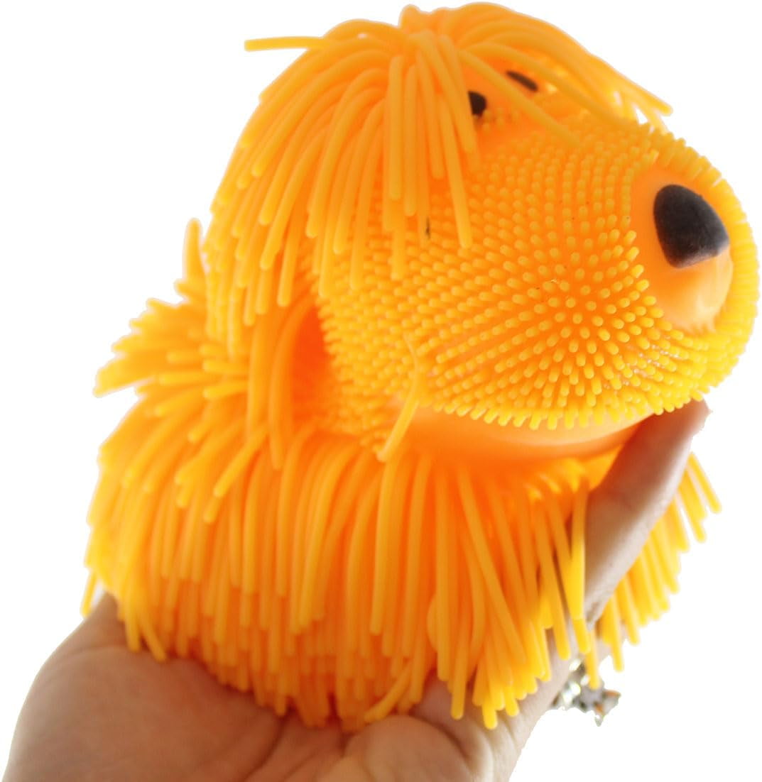 1 RANDOM Color Shaggy Mop Dog 6" Puffer Ball - Sensory Therapy Fidget ...