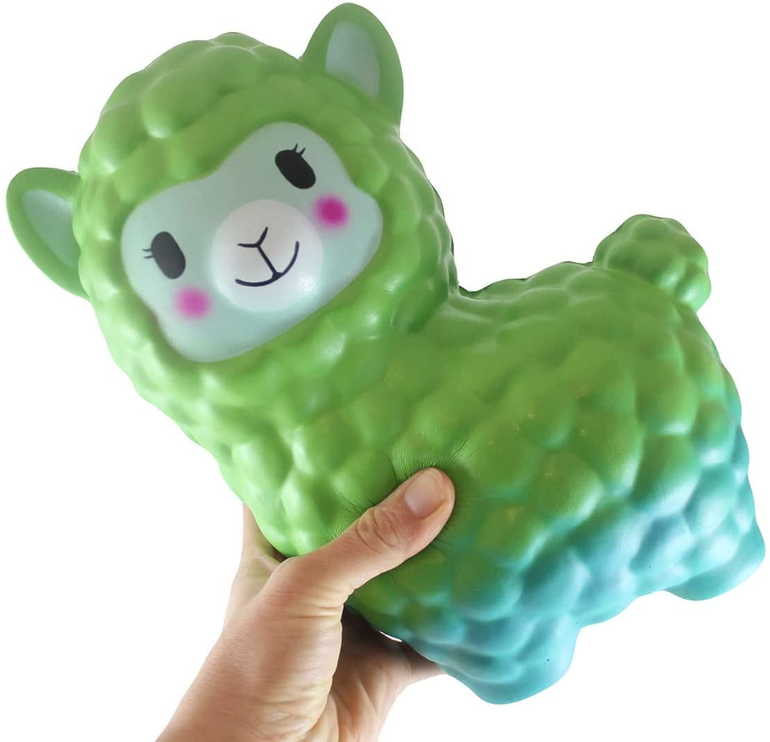 1 RANDOM JUMBO Colorful Alpaca Squishy Slow Rise Foam Pet Animal Toy ...