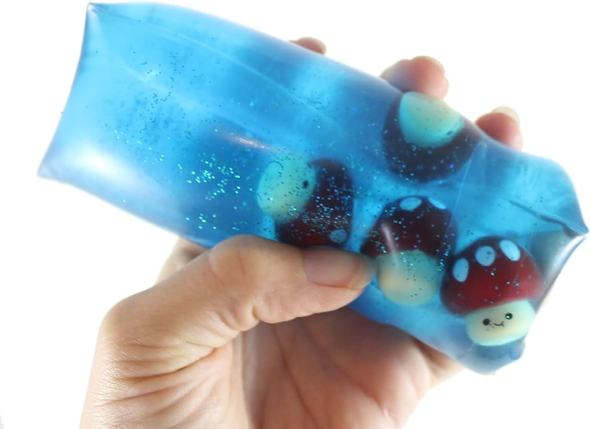 1 RANDOM Jumbo Mushroom Water Filled Tube Snake Stress Toy - Squishy ...