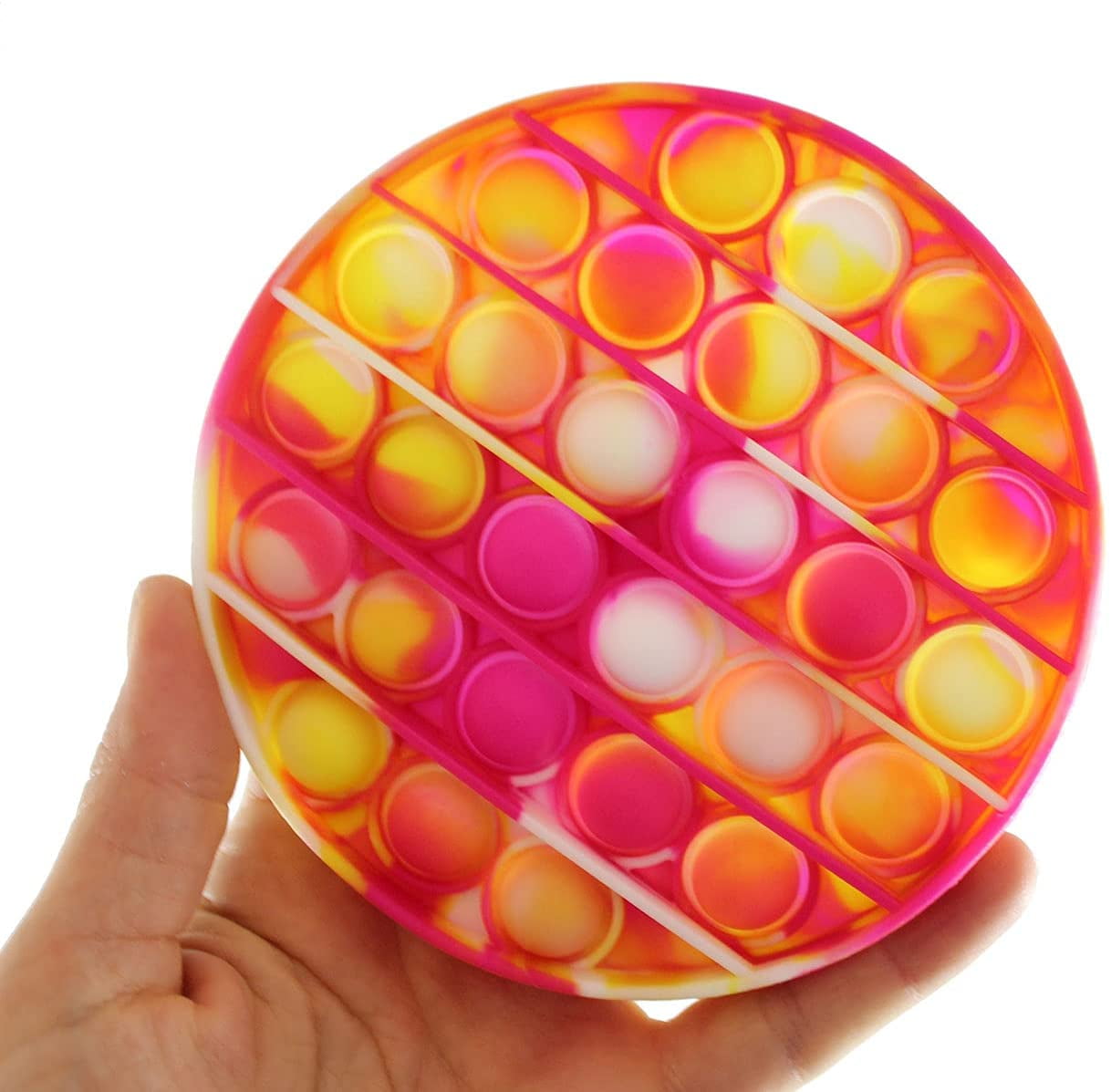1 RANDOM SHAPE - Tie Dye Bubble Pop Game - Silicone Push Poke Bubble ...