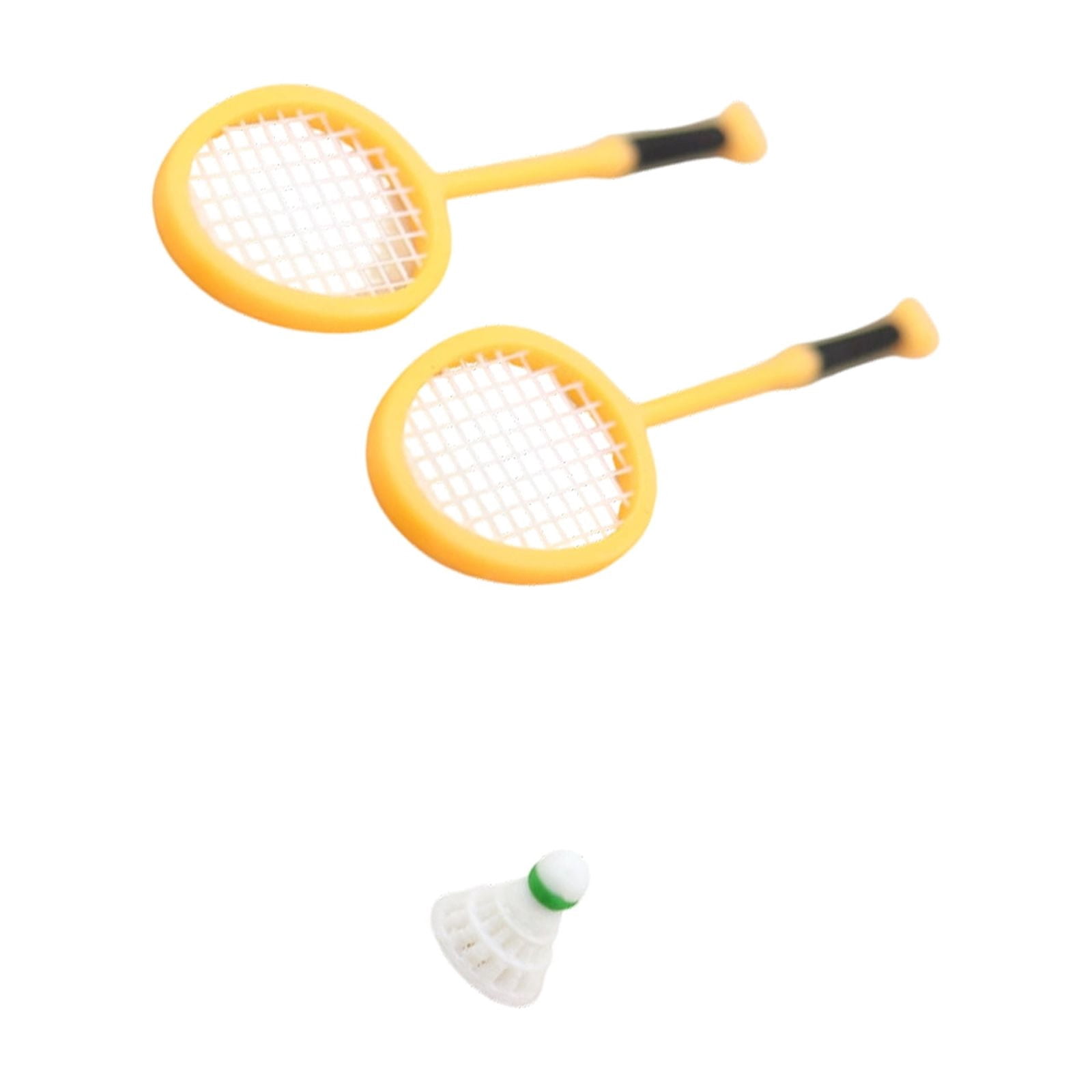 1. Realistic Miniature Badminton Racket Sports Scene Decor Safe Role ...