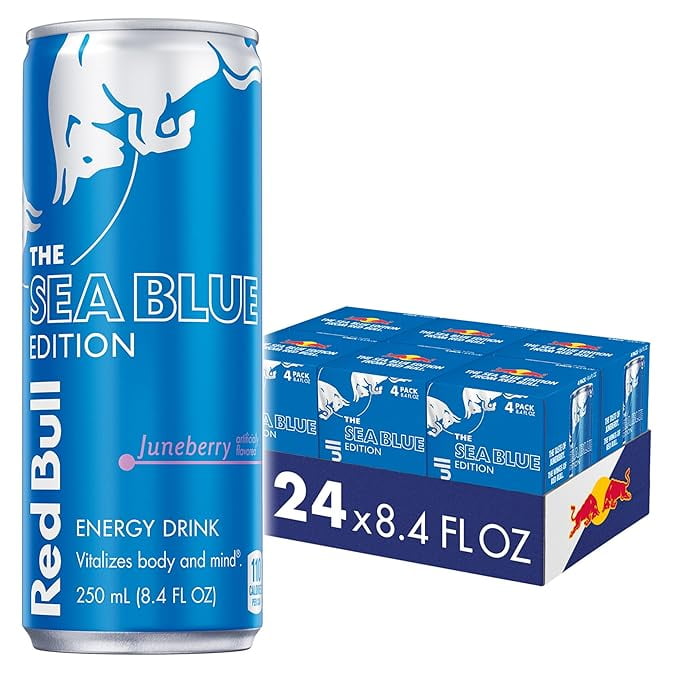 1, Red Bull Sea Blue Edition Energy Drink, 8.4 Fl Oz, 24 Cans (6 Packs ...