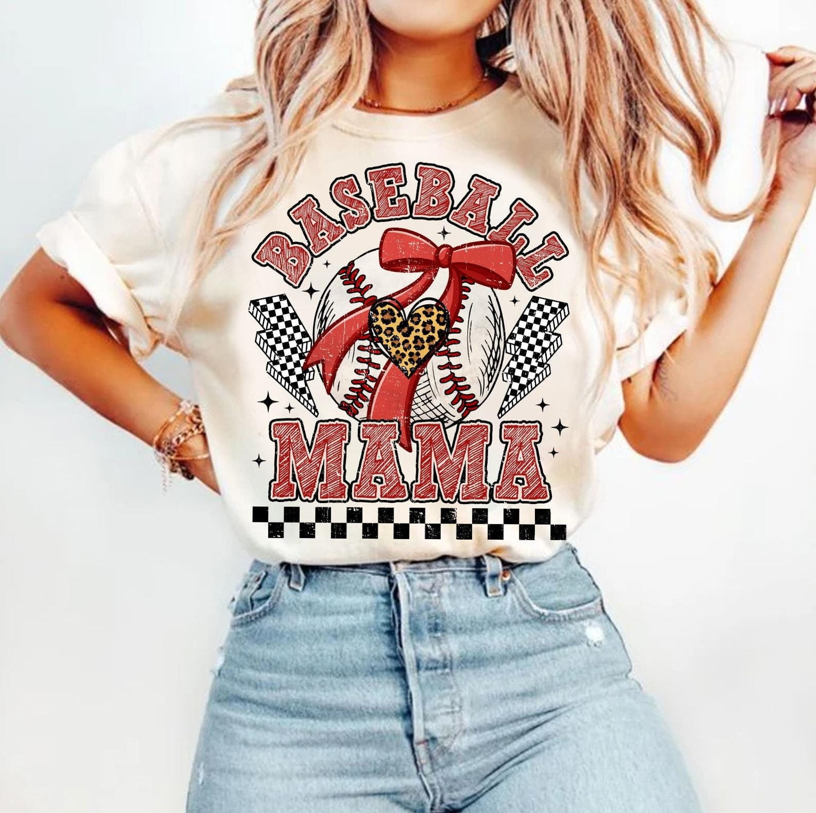 1. Retro Checkered Baseball Mama T-Shirt, Game Day Baseball Shirt, Baseball Mom Tee, Baseball ...