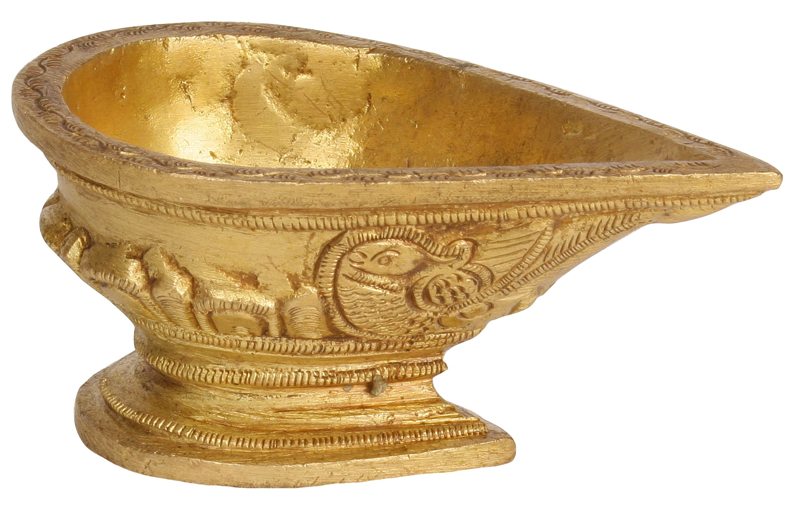 1" Ritual Diya with Tortoise Backside in Brass | Handmade | Made in ...
