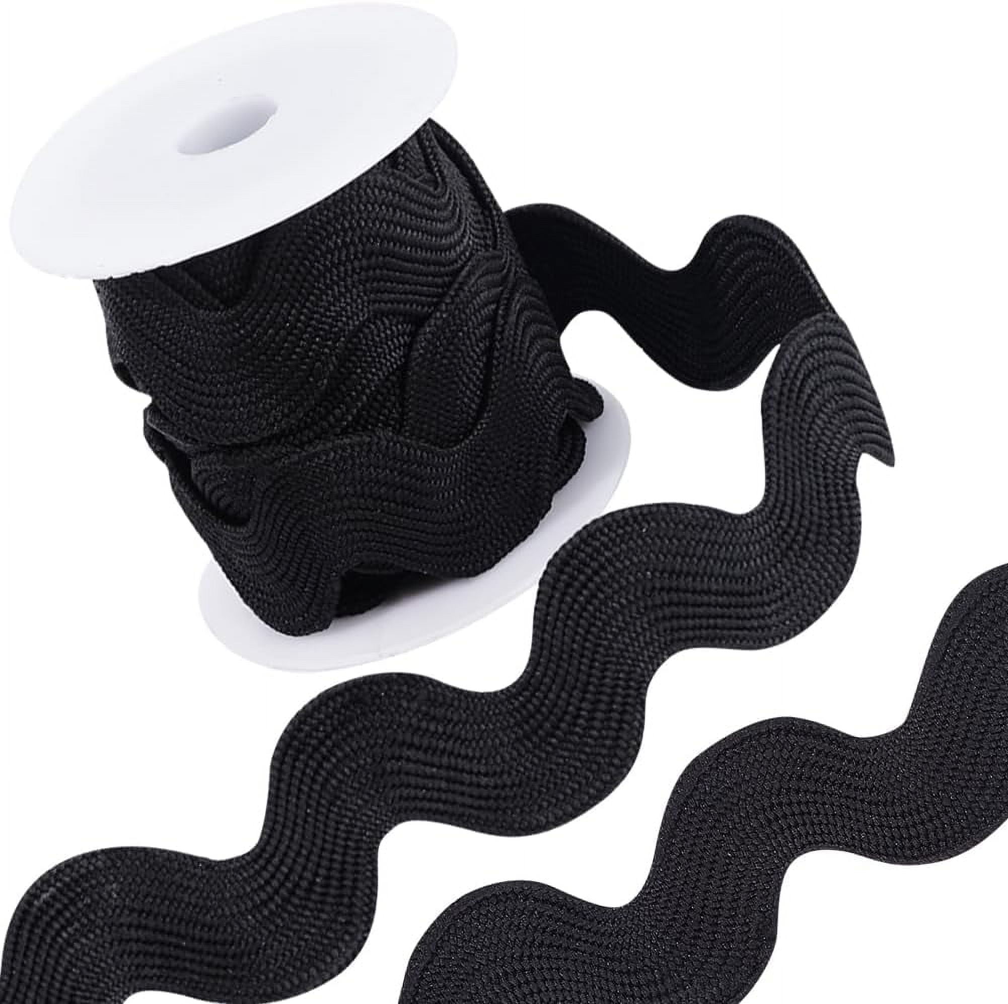 1 Roll 1-1/8 inch(30mm) RIC Rac Trim Ribbon 5 Yards Black Rick Rack ...