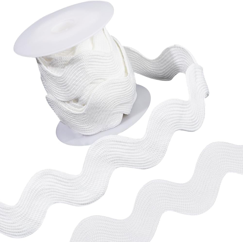 1 Roll 1-1/8 inch(30mm) White RIC Rac Trim Ribbon 5 Yards Rick Rack ...