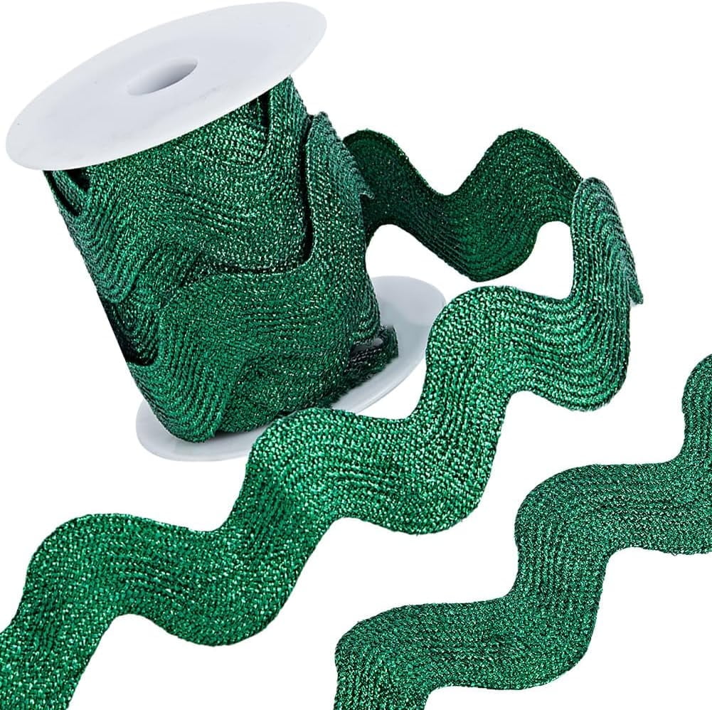 1 Roll 1 inch(25mm) Glitter RIC Rac Trim Ribbon Metallic 5 Yards Rick ...