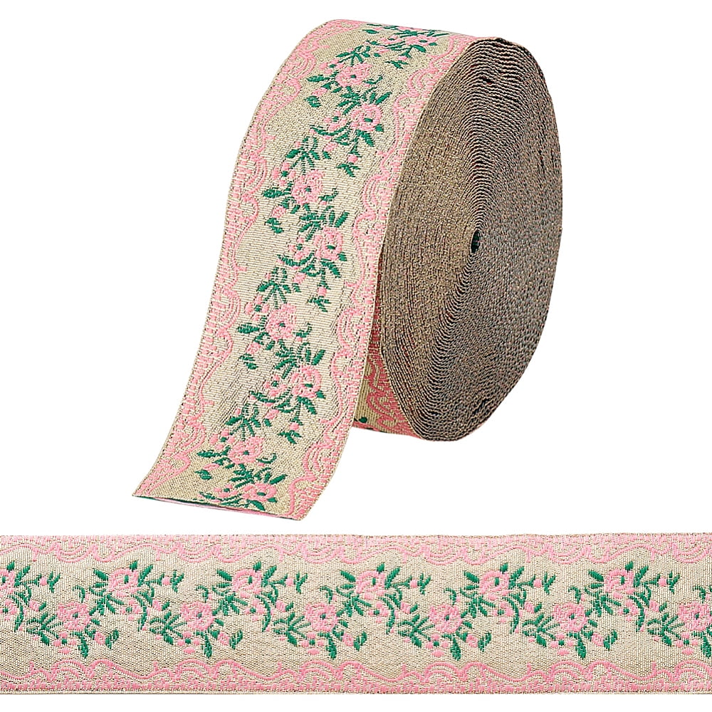 1 Roll 10 Yards Flat Ethnic Style Polyester Embroidery Flower Ribbon ...
