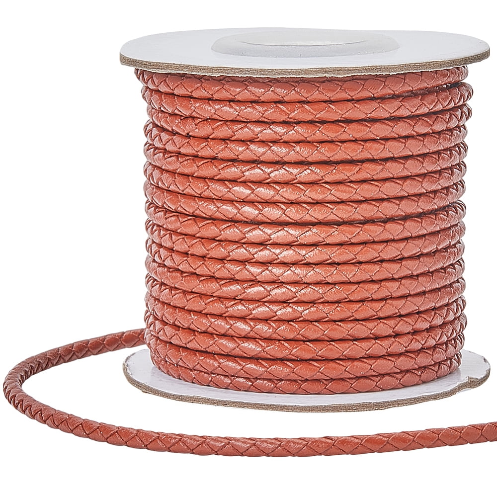 1 Roll 10M Round Cowhide Cords Chocolate 3mm 10.93 yards(10m)/roll ...