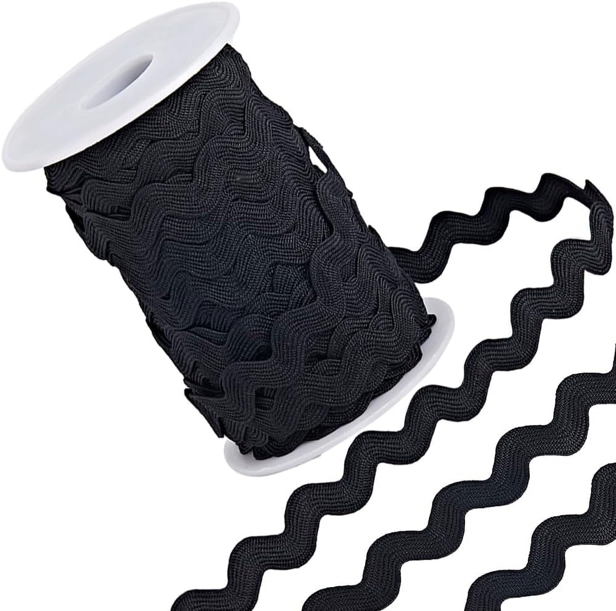 1 Roll 25 Yards RIC Rac Trim Ribbon Black Rick Rack 1/4 inch(8mm) Wave ...