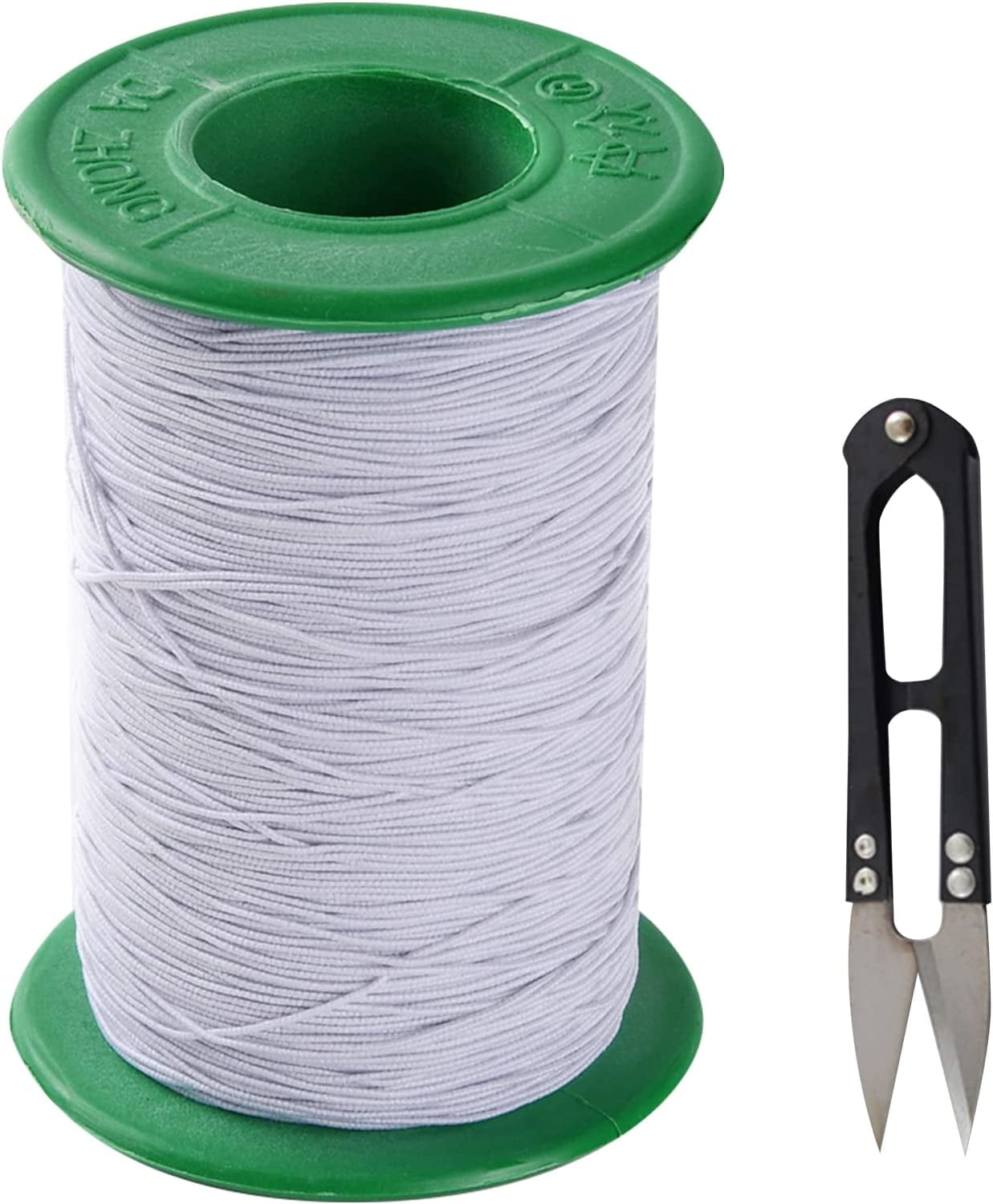 1 Roll 262yd/240m White Elastic String Macrame Cord 0.5mm Stretchy ...