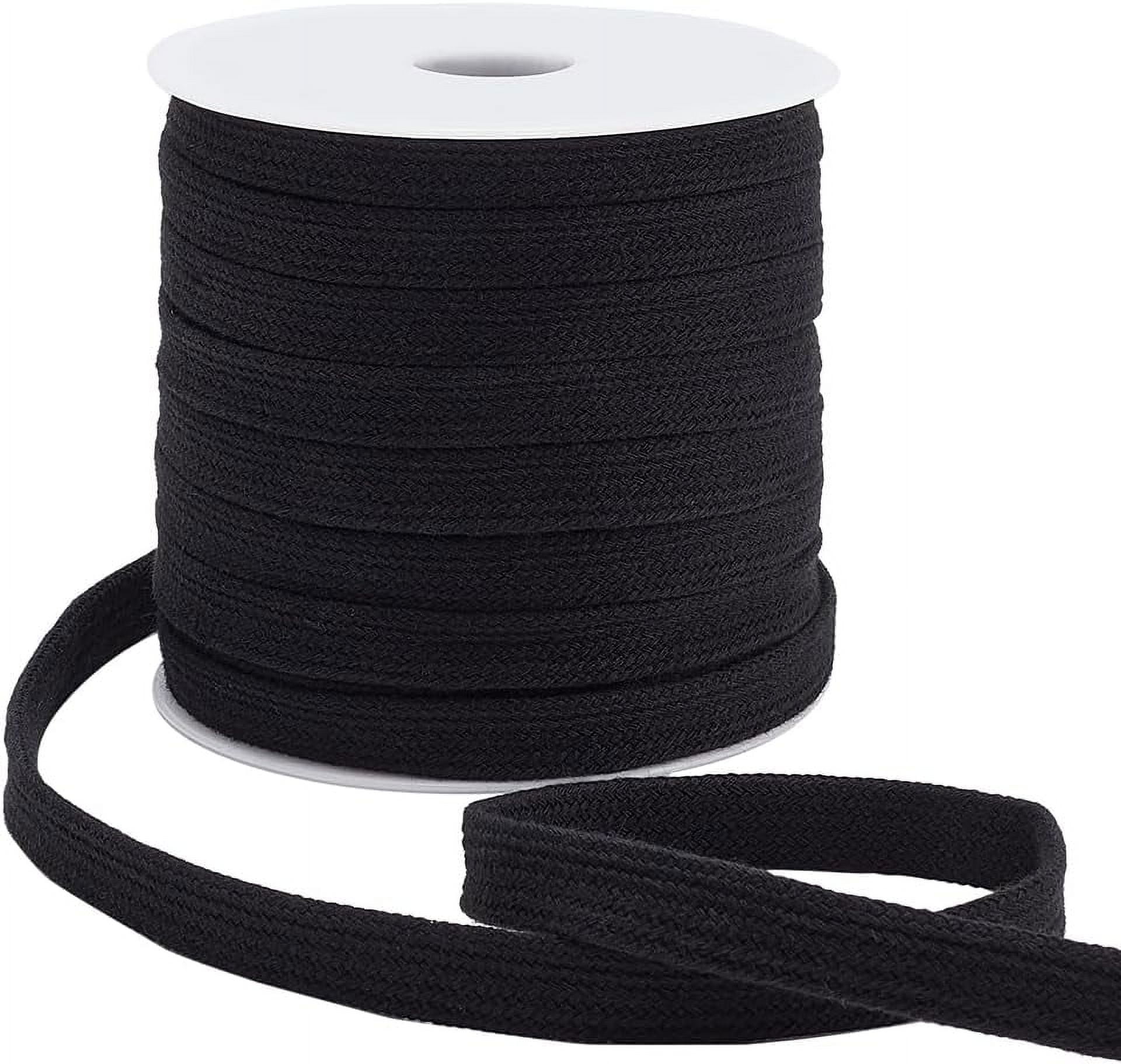 1 Roll 27.34Yards Black Flat Replacement Cotton Cords 12mm Wide Flat ...