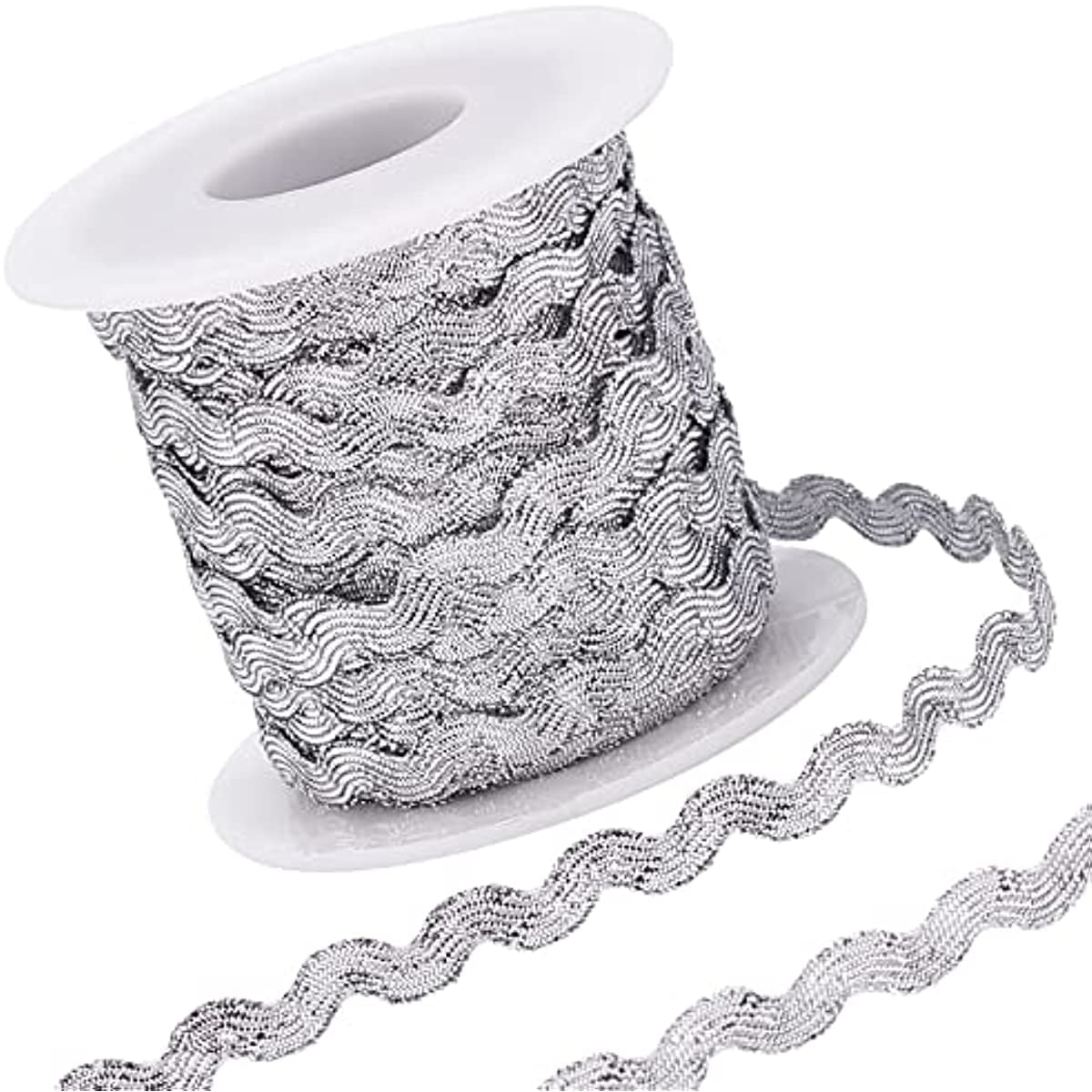 1 Roll 27yd 25m Dark Gray Polyester Rick Rack Wave Bending Fringe Trim ...