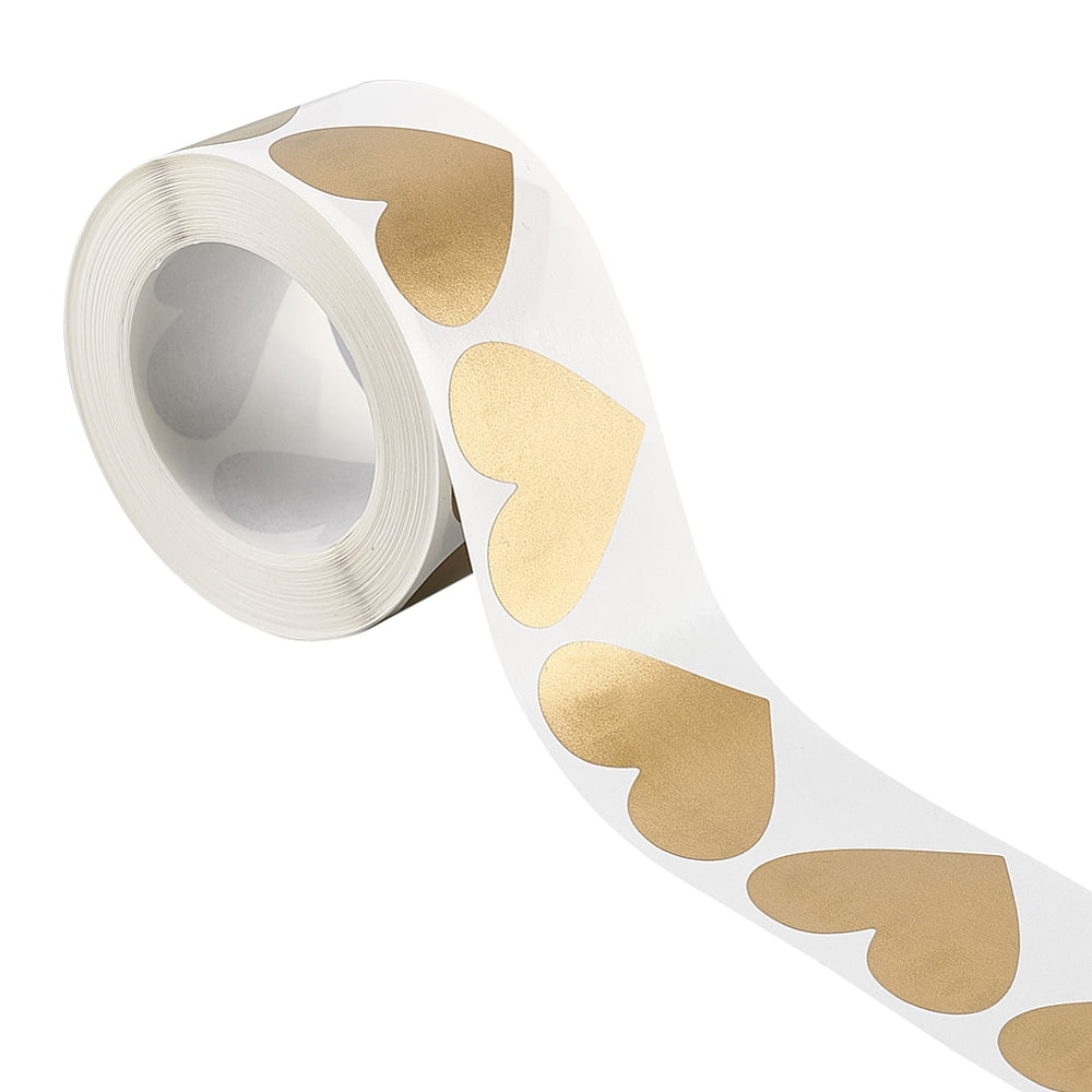 1 Roll 300 pcs Heart Scratch Off Stickers Labels 3.5mm Golden Scratch ...