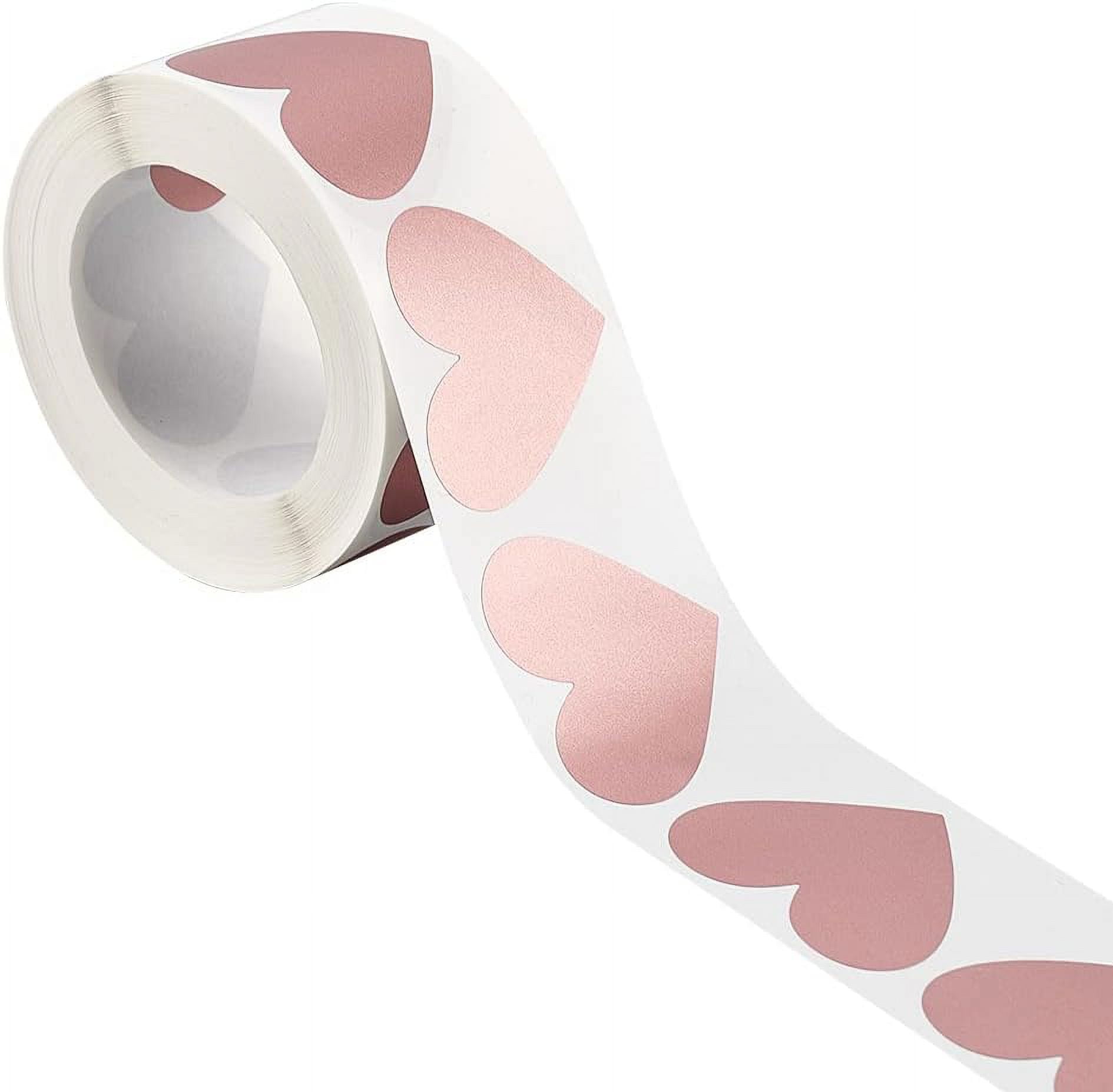 1 Roll 300 pcs Heart Scratch Off Stickers Labels 3.5mm Rose Gold ...
