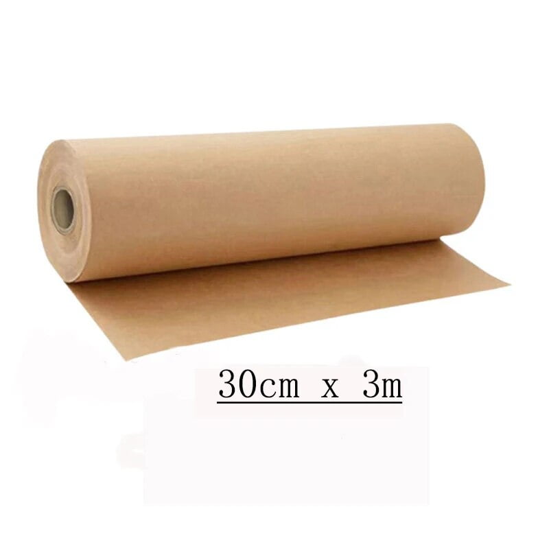 1 Roll 30cm x 1/2/3m of Kraft Paper Roll for Gift Wrapping Moving Packing Brown Paper Roll for ...