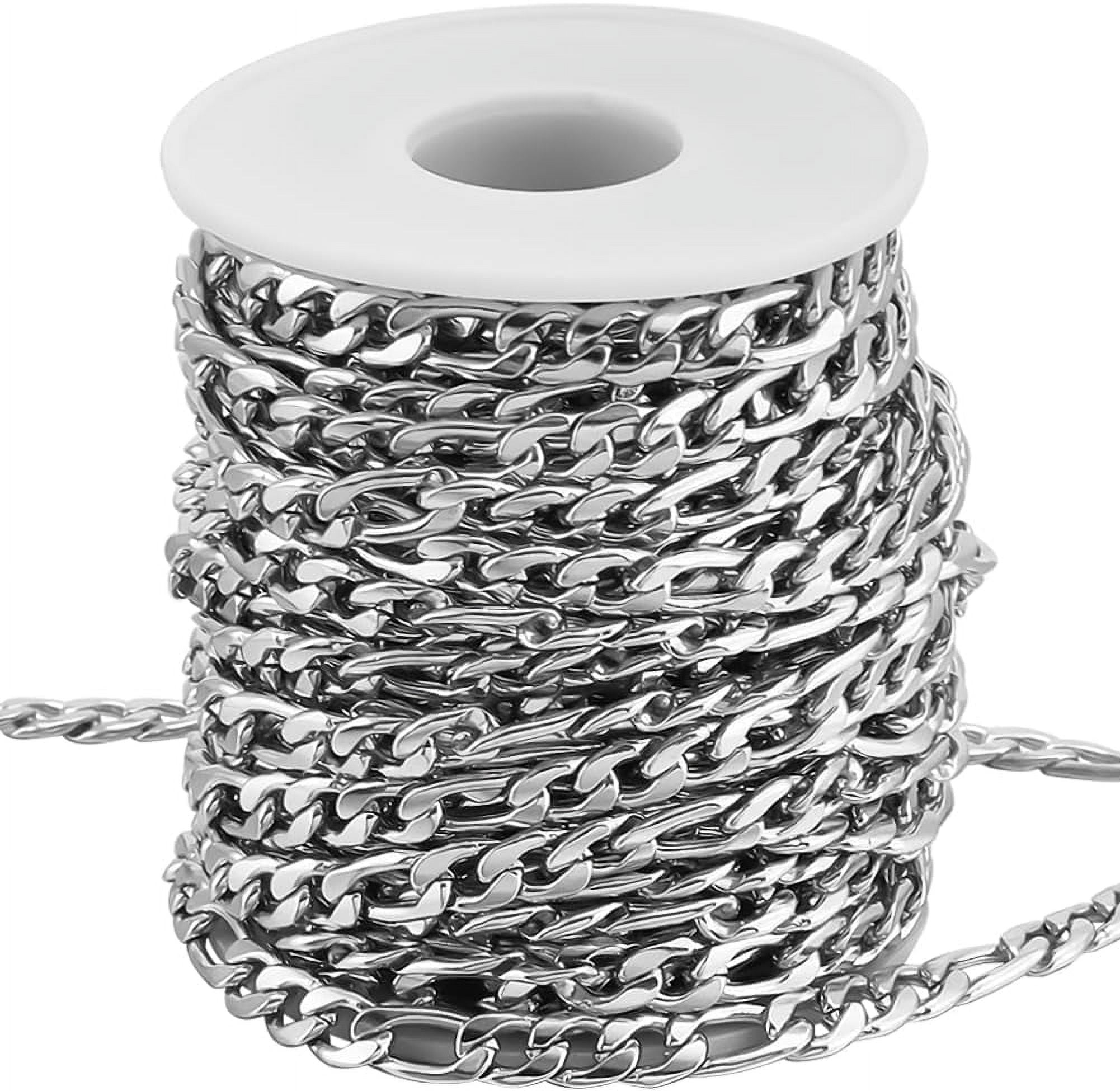 1 Roll 32.8 Feet/10m Figaro Chains 304 Stainless Steel Necklace Making ...