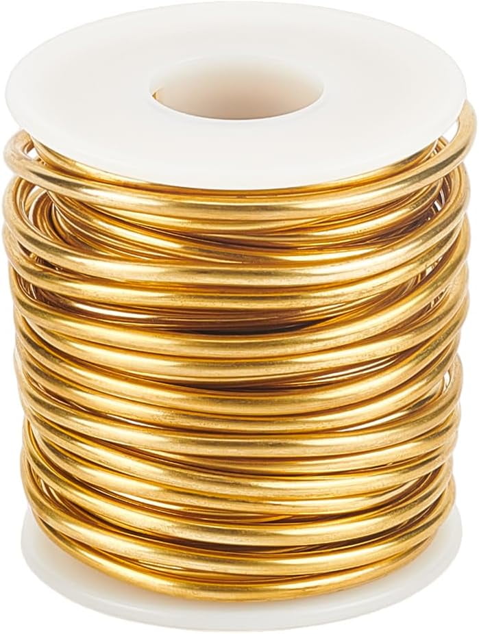 1 Roll 32.8 Feet Bare Solid Brass Wire 10 Gauge Round Soft Brass Wire ...