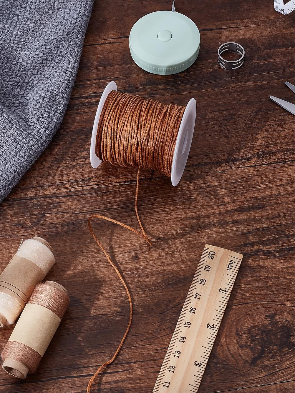 1 Roll 47-50 Yard 1mm Waxed Cotton Thread Cords Macrame Artisan String ...