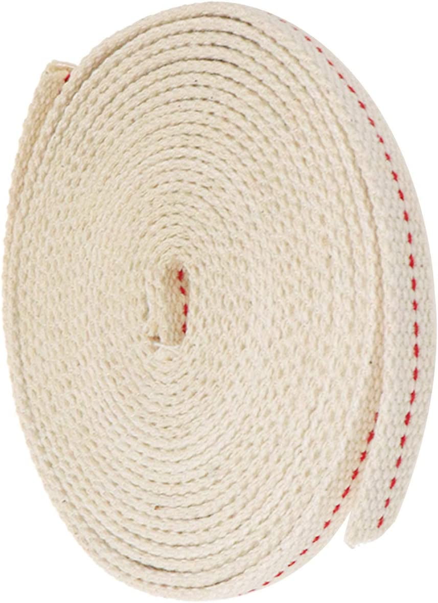 1 Roll 4M Flat Cotton Wick 10mm/3/8 Inch Width Kerosene Oil Lamp Stitch ...
