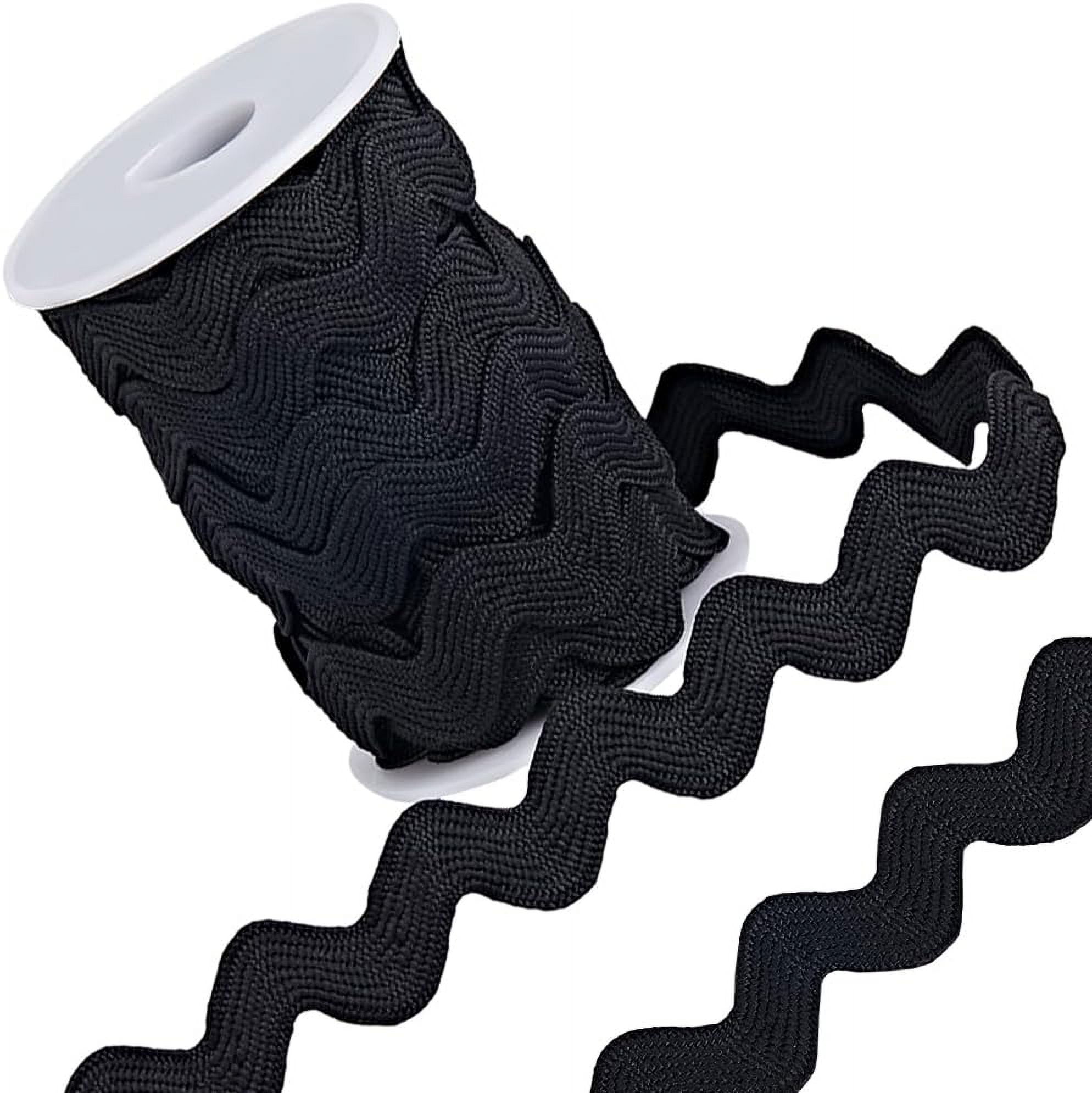 1 Roll 5/8 inch(15mm) RIC Rac Trim Ribbon 10 Yards Black Rick Rack Wave ...
