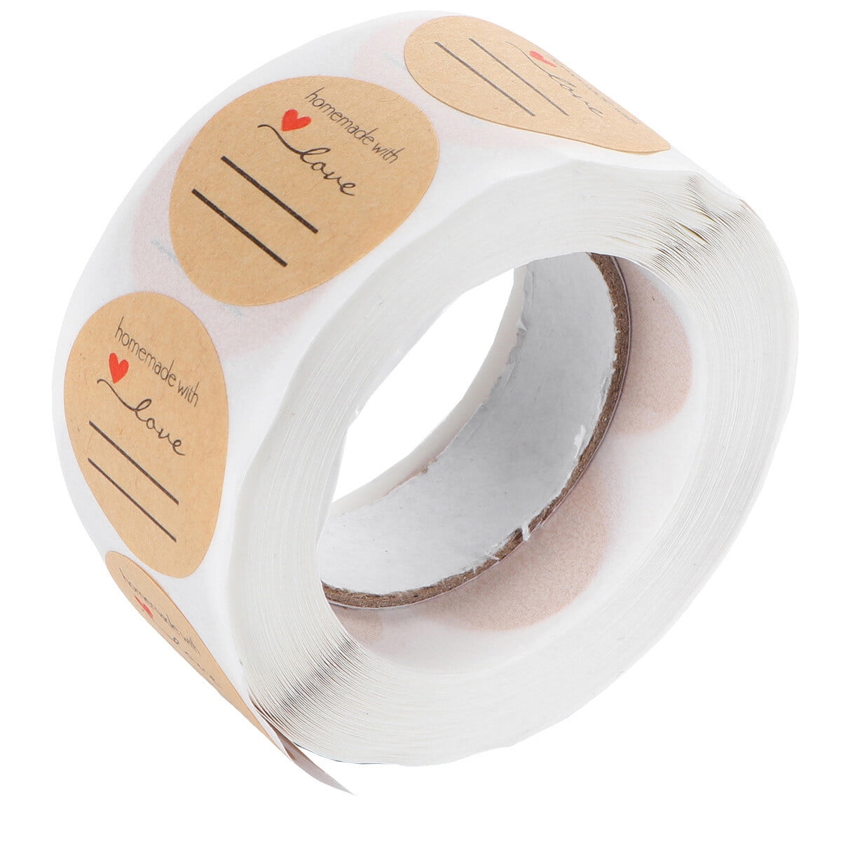 1 Roll/500pcs Handmade with Love Letters Cookie Bags Labels Round ...