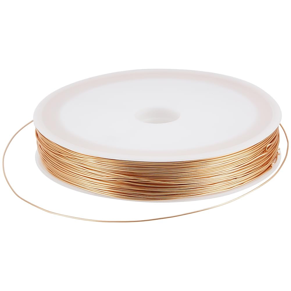 1 Roll 80M Craft Copper Wire 18K Gold Plated Round Thin Wire Jewelry ...