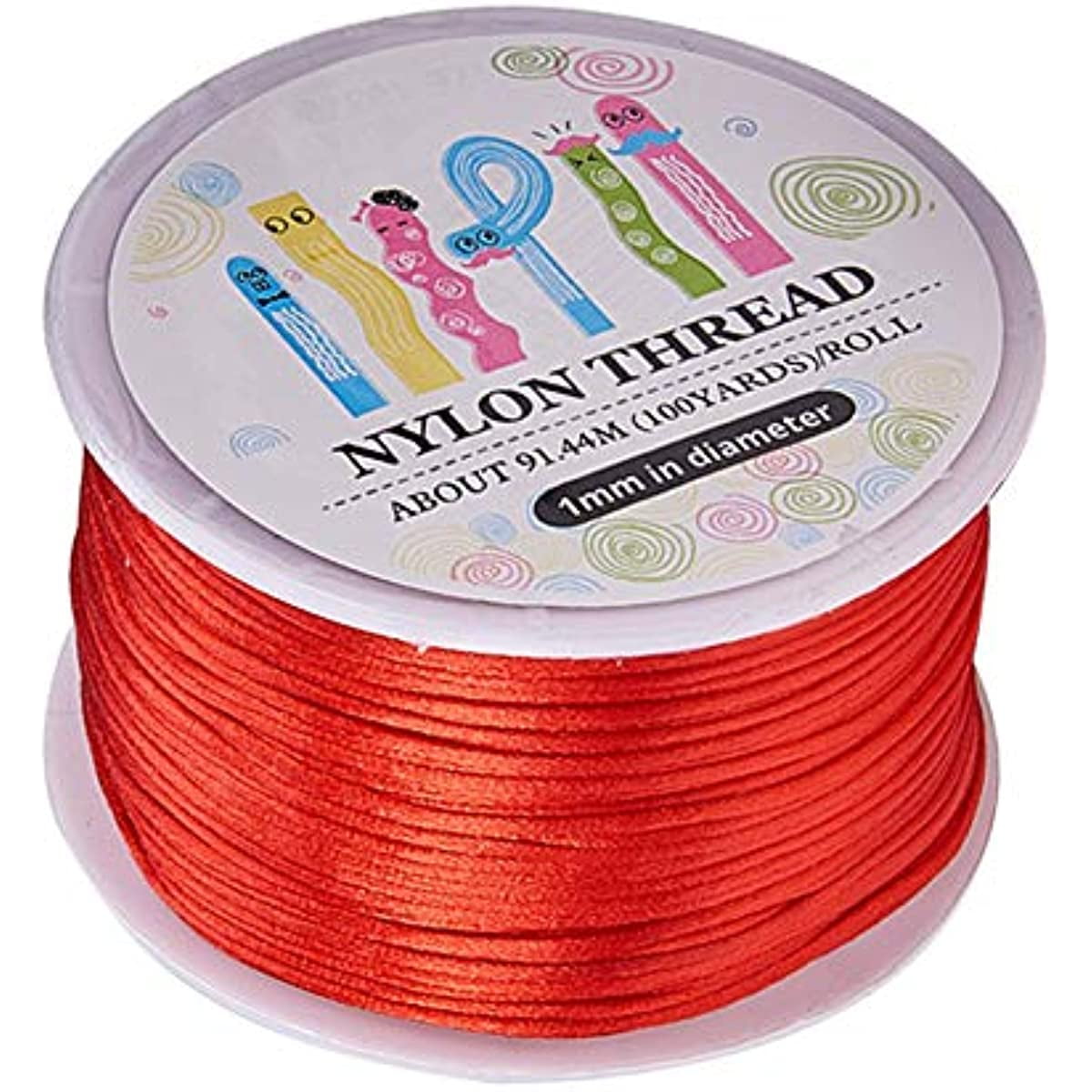 1 Roll About 100 Yards Rattail Nylon Thread Cord 1mm Shiny Satin Trim ...