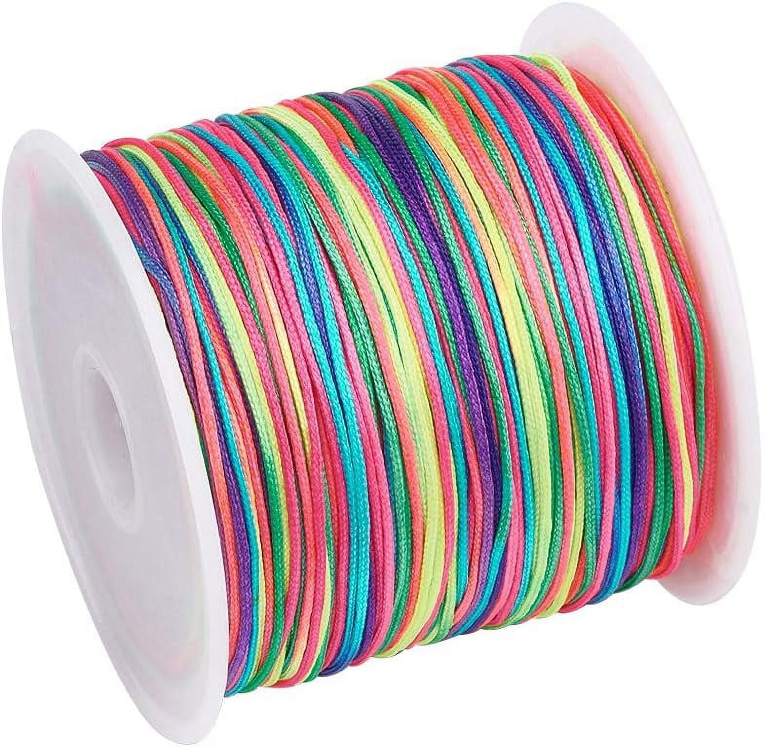 1 Roll 49 Yards Nylon Jewelry Thread Cord 0.8mm Shiny Silky Rattail ...