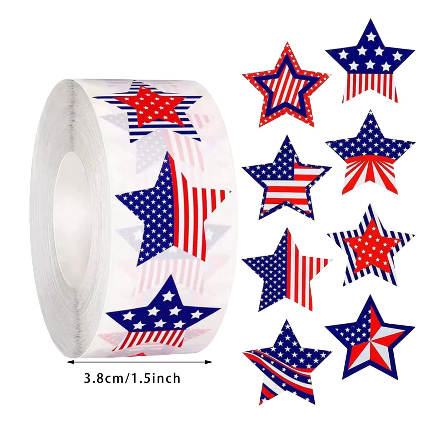 1 Roll American Flag Stickers Adhesive Patriotic Sticker Independence ...