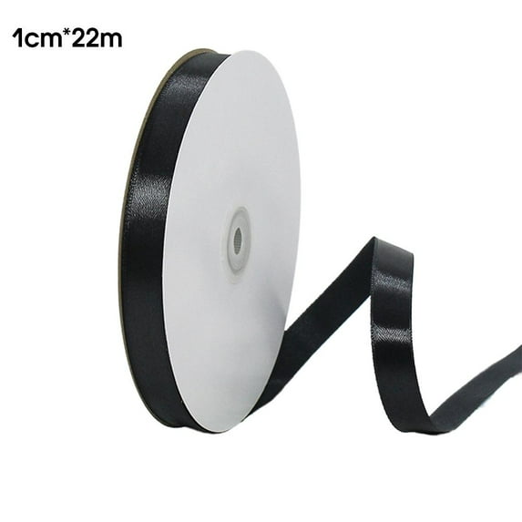 1 Roll Black Silk Ribbon for Packaging Warpping Decorative Tapes Lot K1 ...