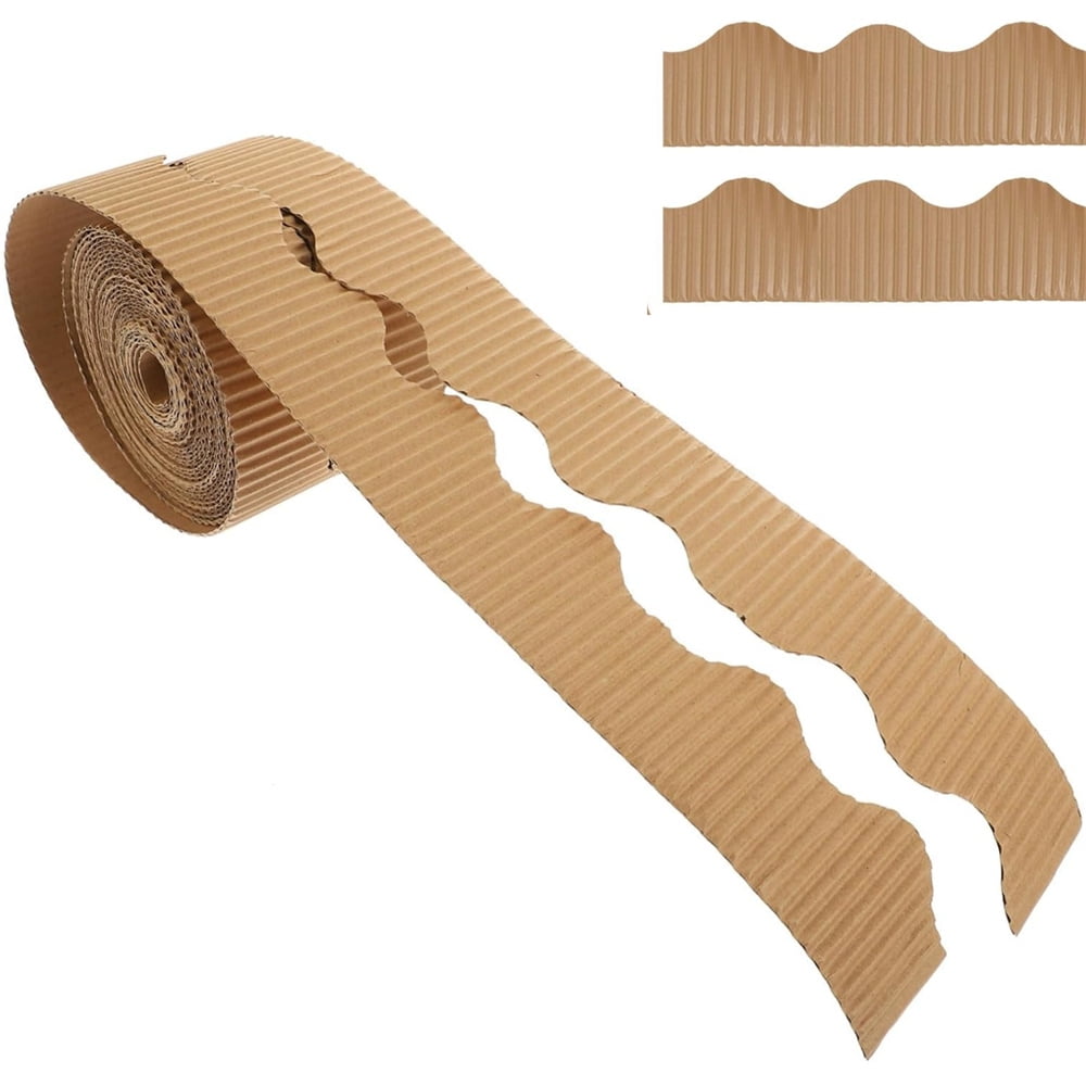 1 Roll Brown Bulletin Board Border,Scalloped Trim Paper Corrugated ...