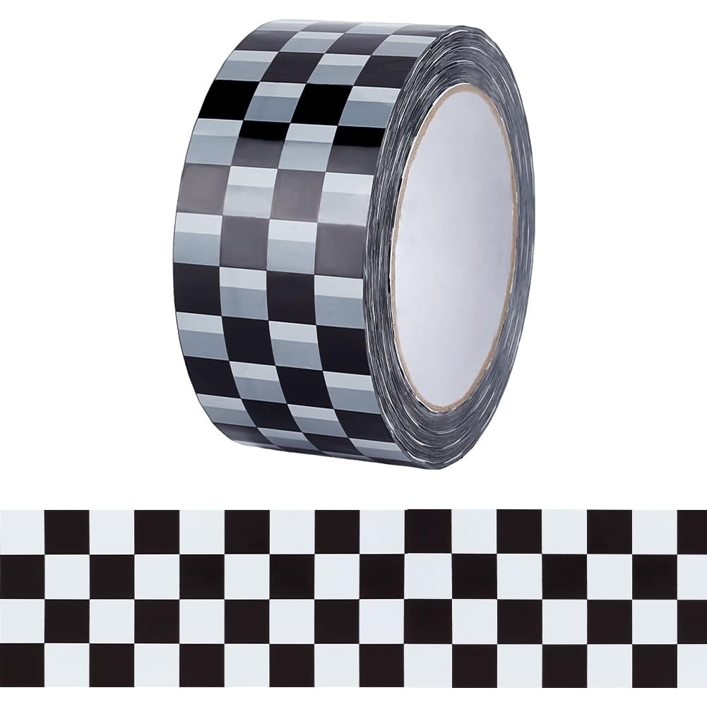 1 Roll Checkered Flag Tape Checkered Duct Tape Race Car Tape Printed ...