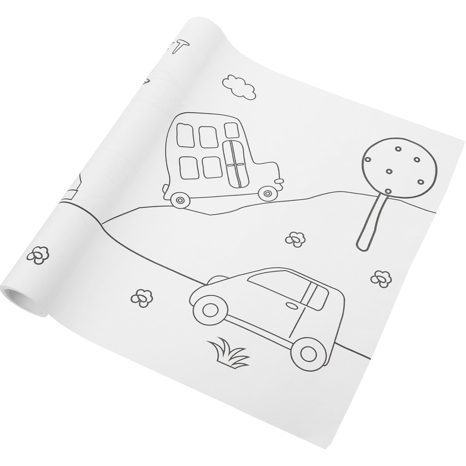 Guichaokj 1 Roll Children's Drawing Roll Coloring Paper Roll DIY Sticky ...