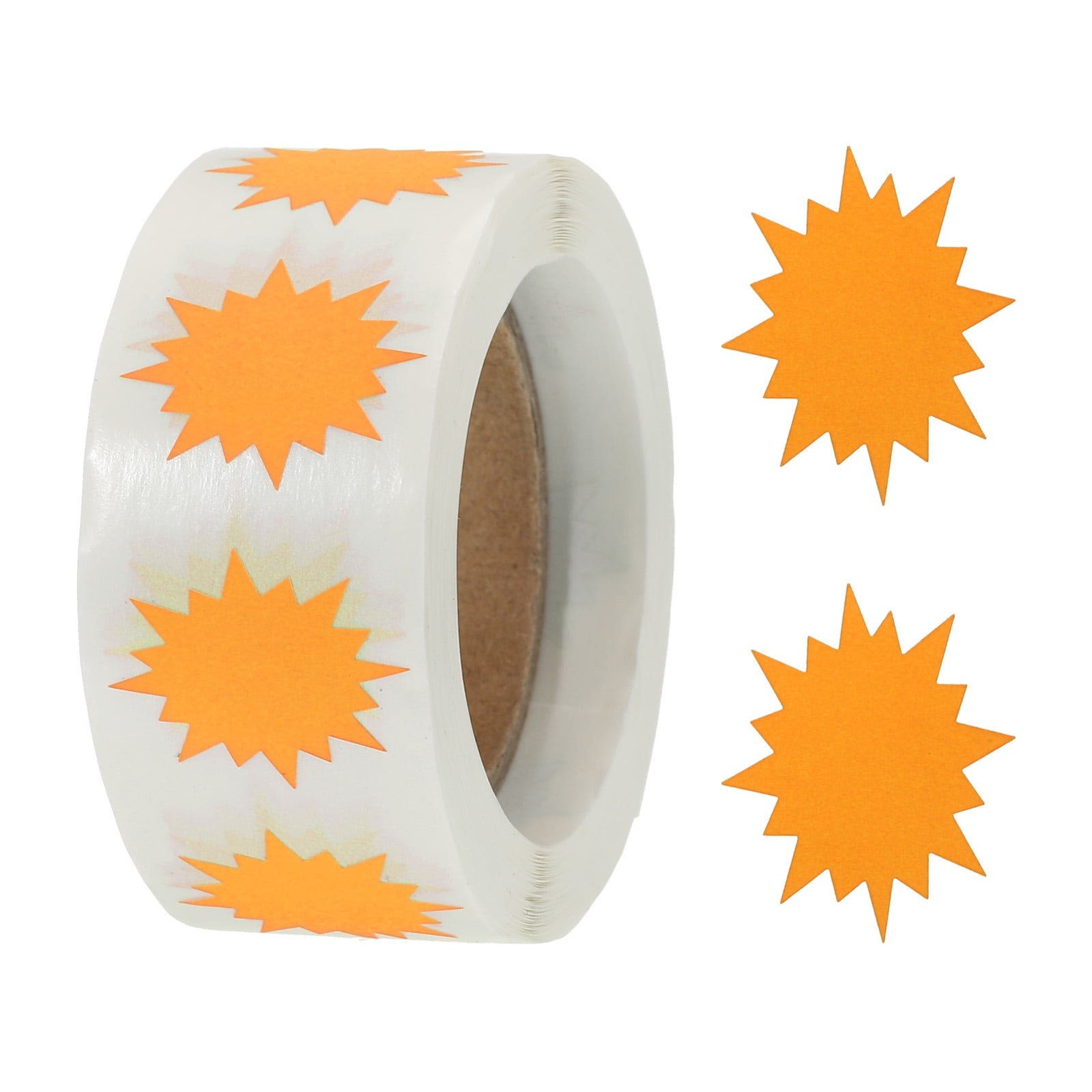 1 Roll Color Coding Burst Labels Fluorescent Orange 1 Inch Adhesive ...