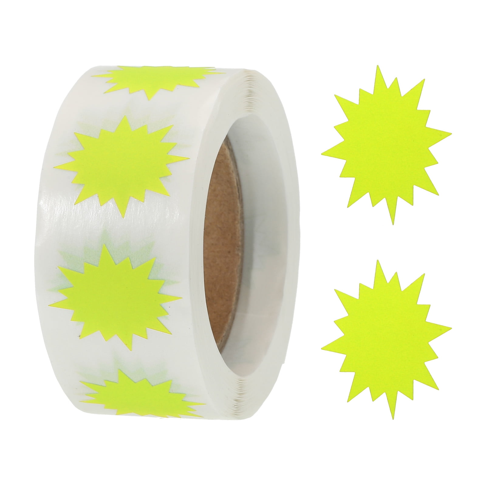 1 Roll Color Coding Burst Labels Fluorescent Yellow 1 Inch Adhesive ...