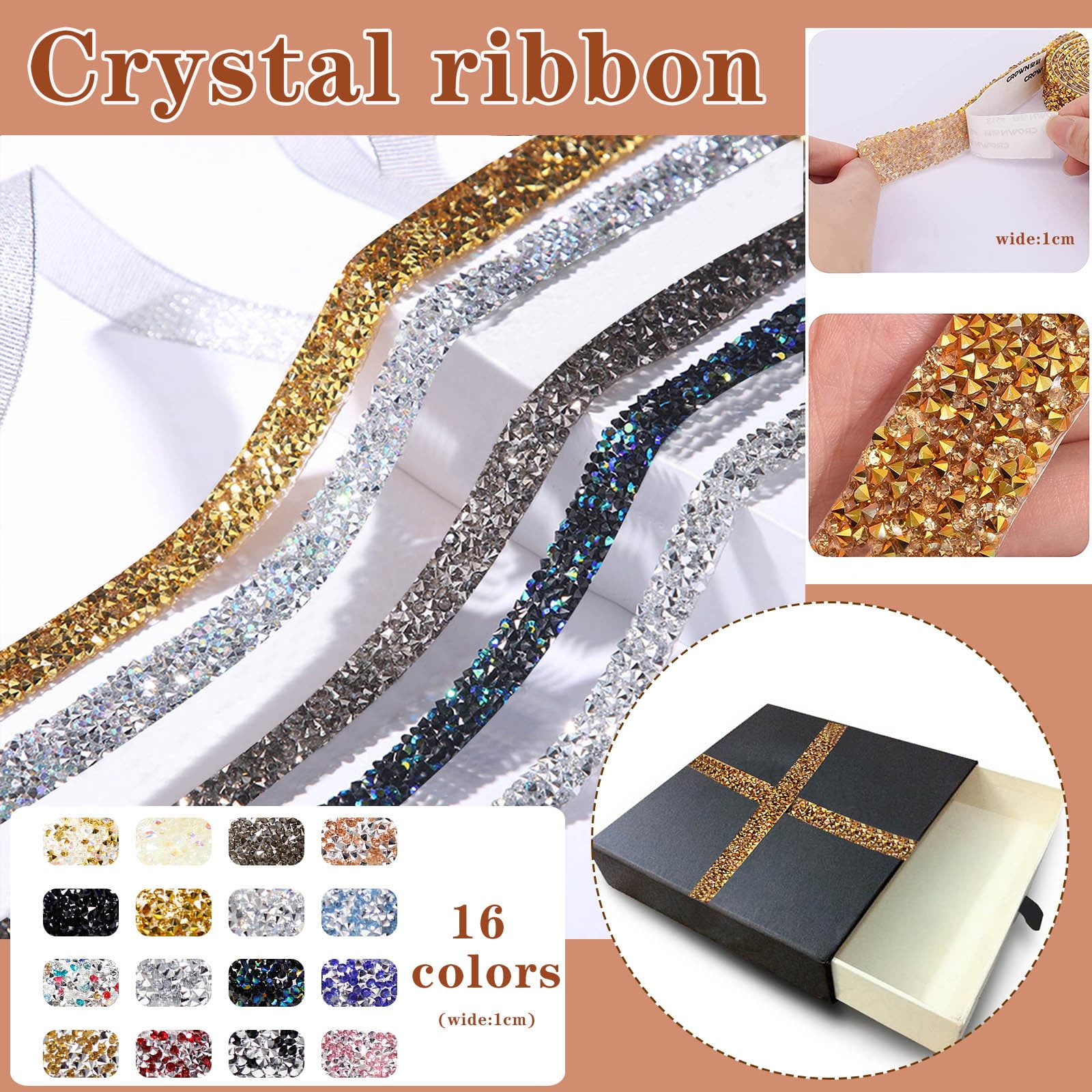 1 Roll of Crystal Ribbon Clearance! Nomeni Self-Adhesive Crystal Crafts ...