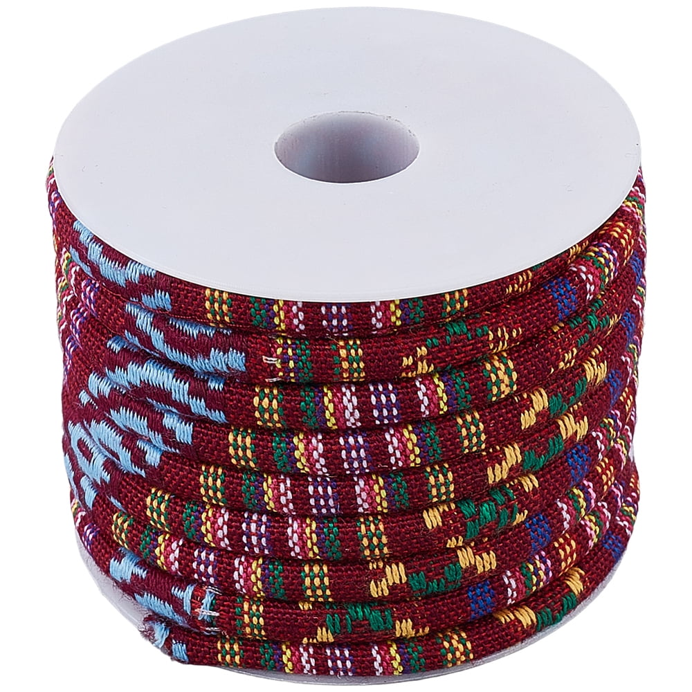 1 Roll Ethnic Cord Polyester Cords Colorful 7x5mm 10 yards/roll ...