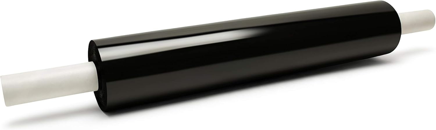 1 Roll Extended-Core Black Color Pipe Wrap Stretch Film 20" x 1000' x ...