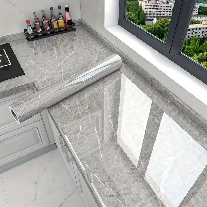 1 Roll Extra Long Self-Adhesive Countertop Wallpaper - Glossy Kitchen ...