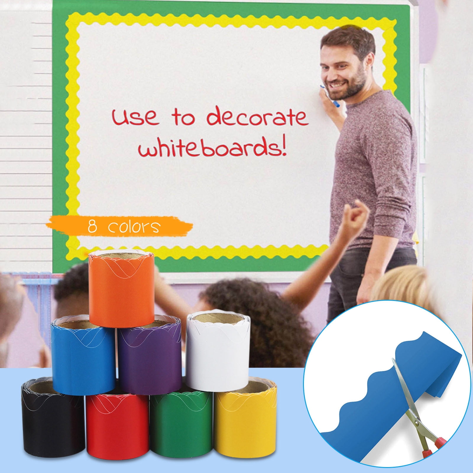 1 Roll of Fan-Shaped Bulletin Board Border Paper Clearance! Nomeni Fan ...