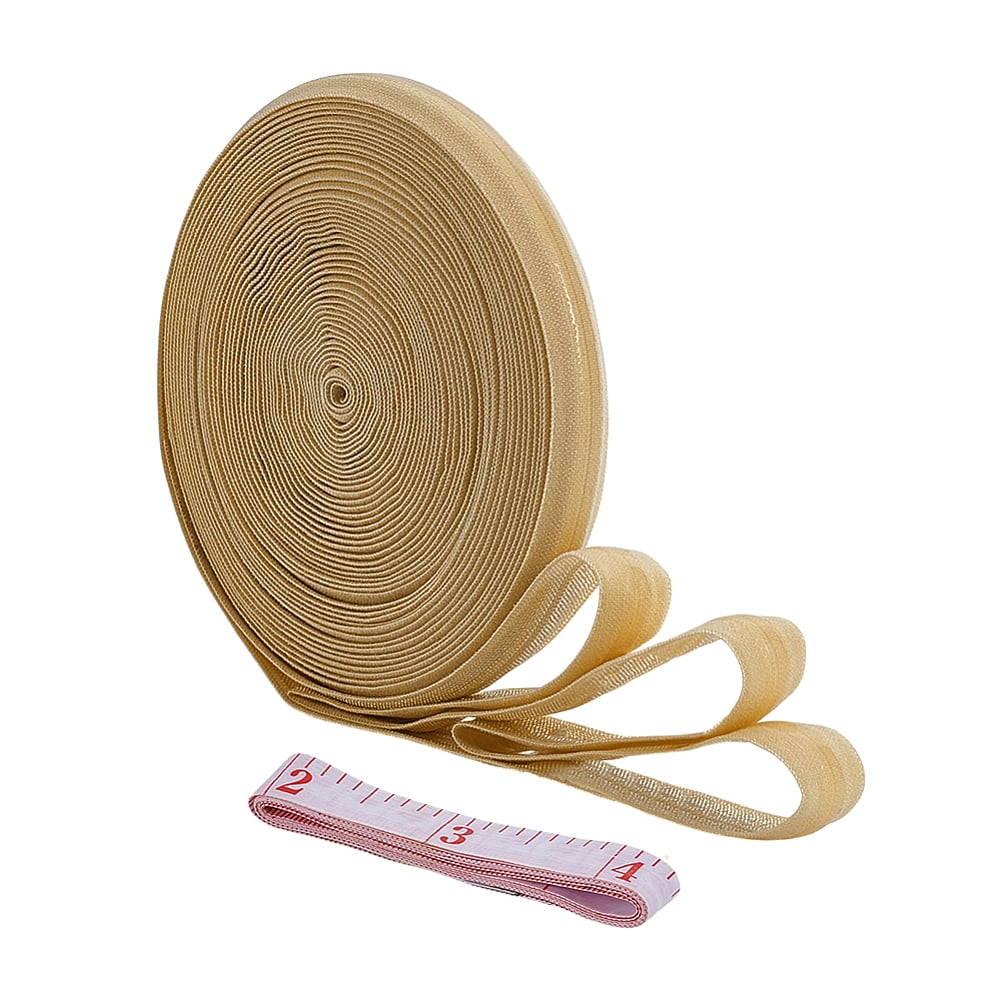 1 Roll Flat Nylon Spandex Non-Slip Elastic Cord with 1 Roll PU Iron ...