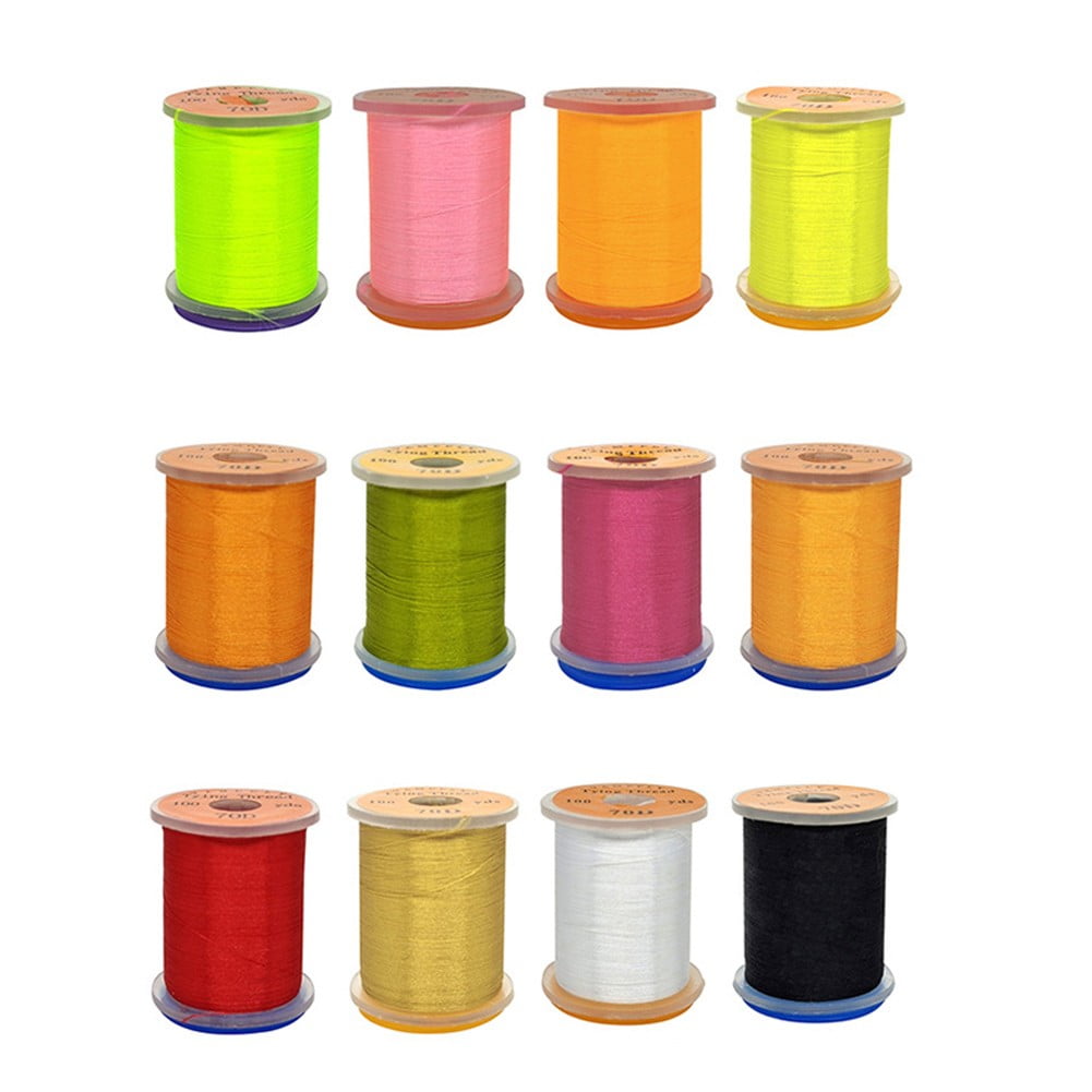 1 Roll Fly Tying Thread 70D Fly Tying Thread Fluorescent Fly Body Tying ...